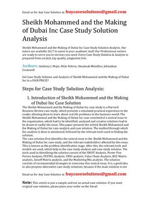 Calaméo - Sheikh Mohammed And The Making Of Dubai Inc Case Study ...