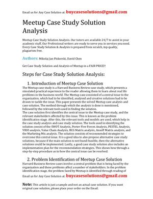 Calaméo - Meetup Case Study Solution Analysis