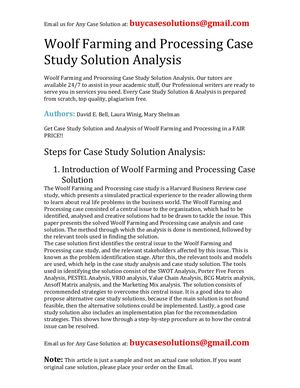 Calaméo - Woolf Farming And Processing Case Study Solution Analysis