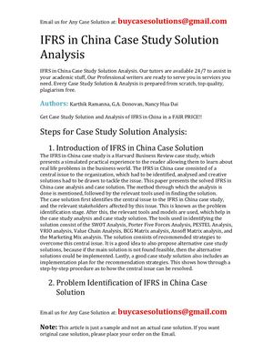 Calaméo - IFRS In China Case Study Solution Analysis