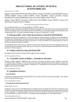 Calaméo - 220929 Procès Verbal Du Conseil Municipal