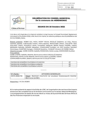 Calaméo - Délibérations Conseil Municipal 26 Octobre 2022