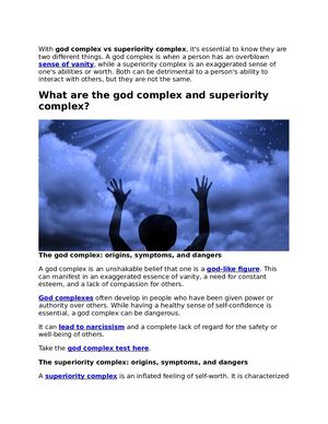 Calaméo - God Complex Vs Superiority Complex