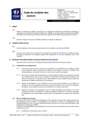 Calaméo - Code de conduite des joueurs