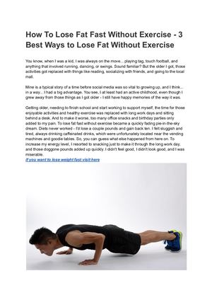 Calaméo - How To Lose Fat Fast Without Exercise 3 Best Ways To Lose Fat ...