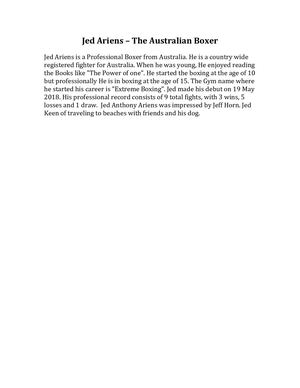 Calaméo - Jed Ariens – The Australian Boxer
