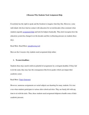 Calaméo - 4 Reasons Why Students Need Assignment Help