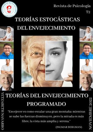 Calaméo - Teorías Estocásticas del Envejecimiento y Teorías del Envejecimiento Programado.