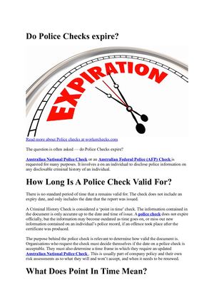 Calaméo - Do Police Checks Expire