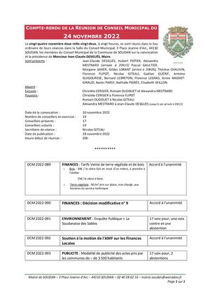 Calaméo - Compte-rendu du Conseil Municipal du 24 novembre 2022