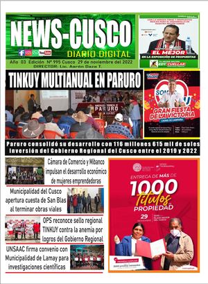 Calaméo - NEWS CUSCO 29 De Noviembre 2022