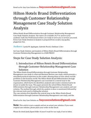 Calaméo - Hilton Hotels Brand Differentiation Through Customer ...