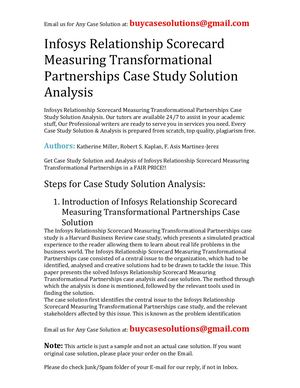 Calaméo - Infosys Relationship Scorecard Measuring Transformational Partnerships Case Study ...