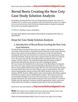 Calaméo - Bernd Beetz Creating The New Coty Case Study Solution Analysis