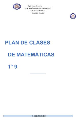 Calaméo - PLAN DE CLASE MATEMATICA 1 Y 2 PERIODO