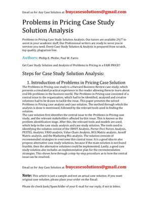 Calaméo - Problems In Pricing Case Study Solution Analysis