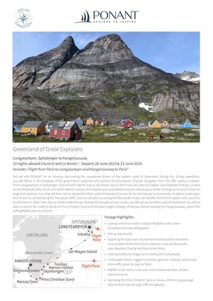 Calaméo - PONANT - Greenland Of Great Explorers Flyer (Editable).