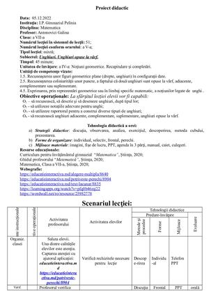 Calaméo - Proiect Didactic Matematica Antonovici Galina Concurs