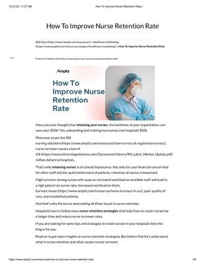 Calaméo - How To Improve Nurse Retention Rate
