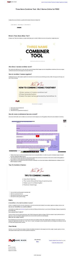 Calaméo - Namemixer Net Three Name Combiner Tool