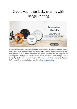 Calaméo - Create your own lucky charms with Badge Printing