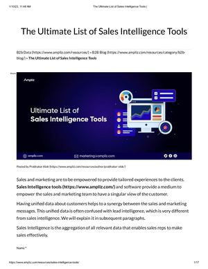 Calaméo - The Ultimate List Of Sales Intelligence Tools