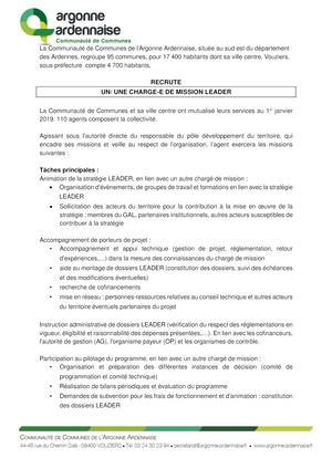 Calaméo - Annonce Charge De Mission Leader