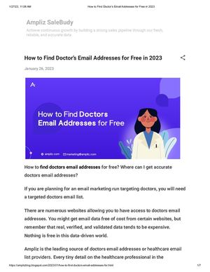 Calaméo - How To Find Doctor’s Email Addresses For Free In 2023