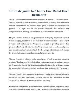 Calaméo - Ultimate Guide To 2 Hours Fire Rated Duct Insulation
