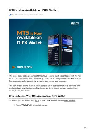 Calaméo - Mt5 Is Now Available On Difx Wallet