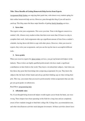 Calaméo - Three Benefits Of Getting Homework Help Service From Experts