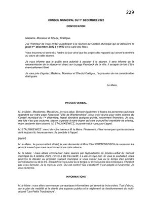 Calaméo - PV Conseil municipal 01 12 2022