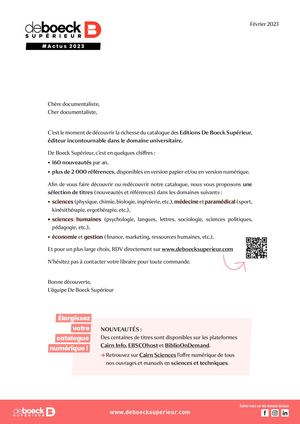Calaméo - Nouveautés De Boeck Supérieur - Bibliothèques universitaire