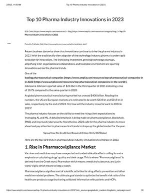Calaméo - Top 10 Pharma Industry Innovations In 2023