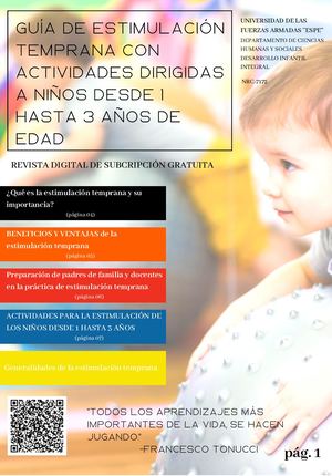 Calaméo - Guía De Estimulación Temprana Con Actividades Dirigidas A Niños De 1 A 3 Años