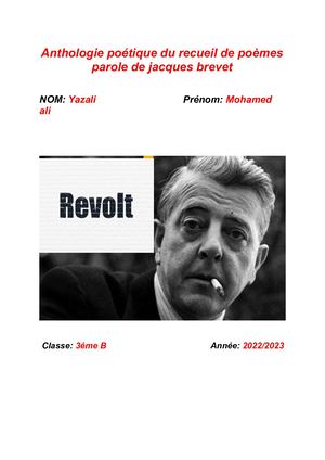 Calaméo - Anthologie Poétique Du Recueil De Poèmes Parole De Jacques Brevet