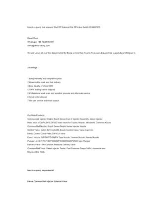 Calaméo - Bosch Ve Pump Fuel Solenoid Shut Off Solenoid Cut Off Valve ...