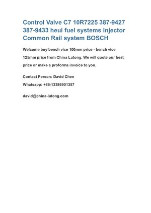 Calaméo - Control Valve C7 10r7225 387 9427 387 9433 Heui Fuel Systems ...