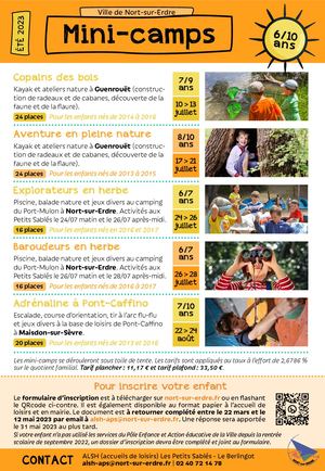 Calaméo - Mini-camps et séjours (été 2023)