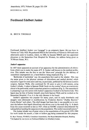 Calaméo - Anaesthesia September 1973 Thomas Ferdinand Edelbert Junker