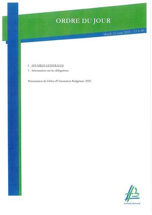Calaméo - Ordre Du Jour Du Conseil Municipal Du 14 Mars 2023 19h00