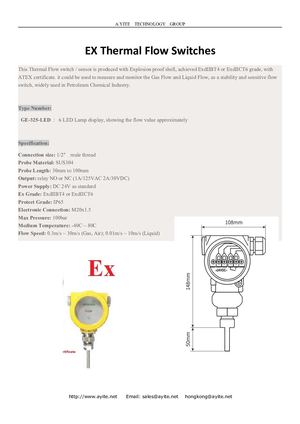 Calaméo - ATEX Stainless Steel Flow Switch - GE-325-Ex Explosion Proof ...