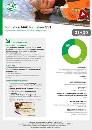 Calaméo - Fiche Programme Formation Mac Formateur Sst Centre De Formation Alertis