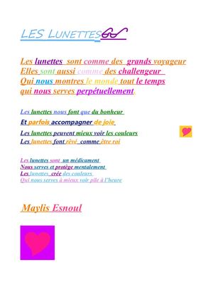 Calaméo - Poéme Les Lunettes