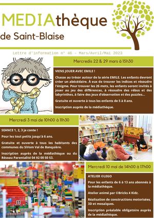 Calaméo - MEDIATHEQUE lettre 46 - MARS 2023
