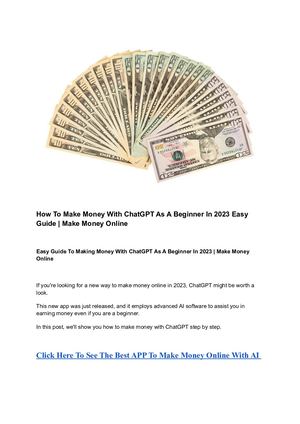 Calaméo - How To Make Money With Chat Gpt As A Beginner In 2023 Easy Guide Make Money Online