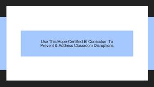 Calaméo - Use This Hope-Certified EI Curriculum To Prevent & Address Classroom Disruptions
