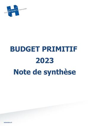 Calaméo - Note de synthèse budget primitif 2023