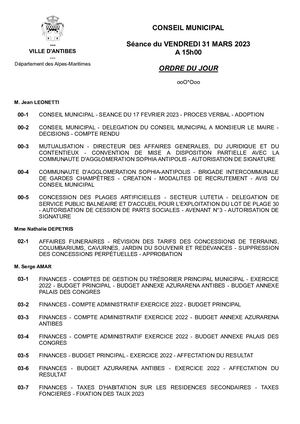 Calaméo - Ordre du jour Conseil municipal 31 mars
