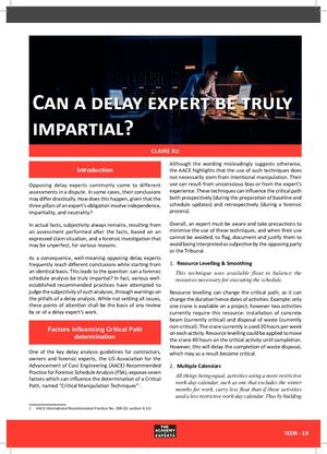 Calaméo - Can a delay expert be truly impartial?